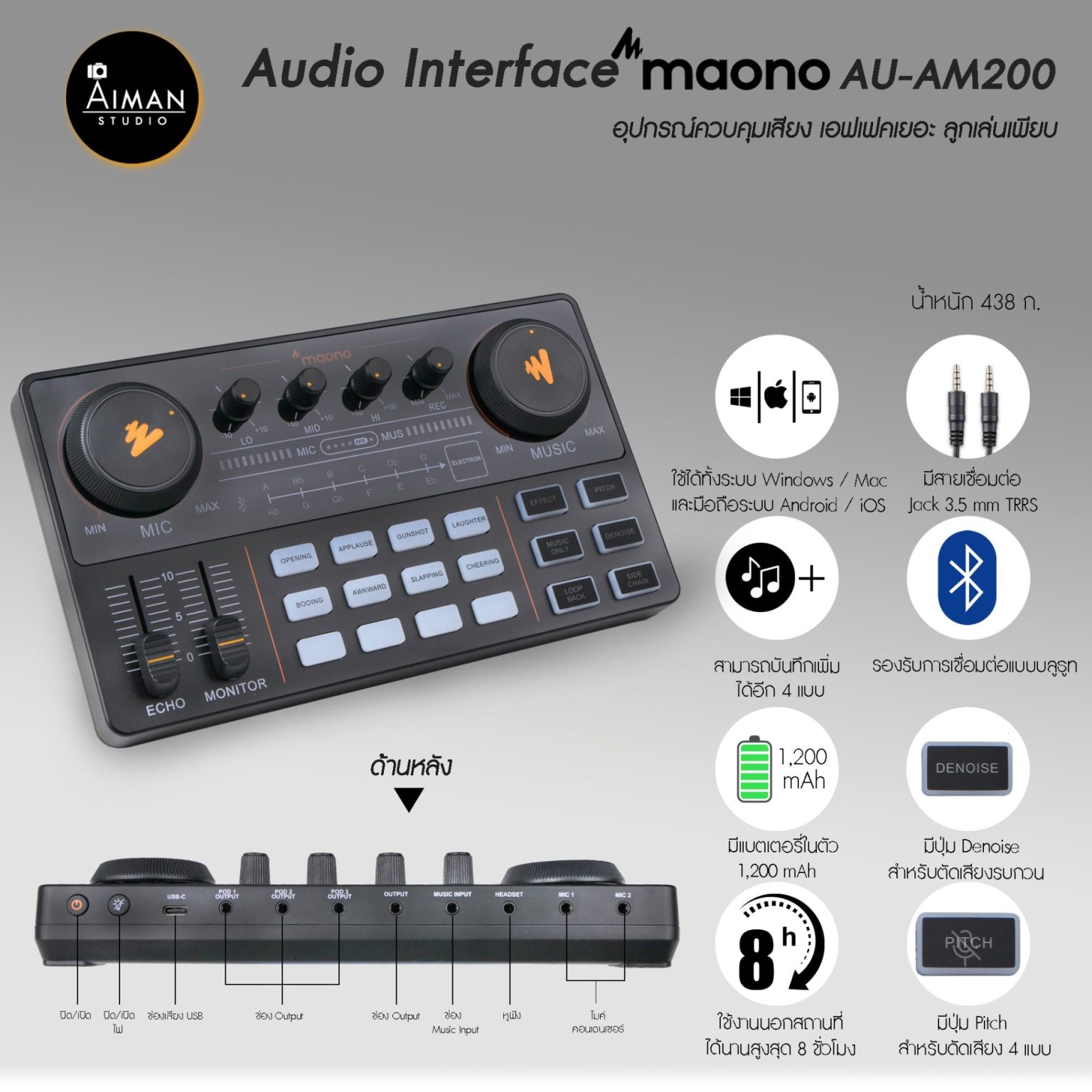 Audio Interface Maono Caster AU-AM200 - Aiman Studio