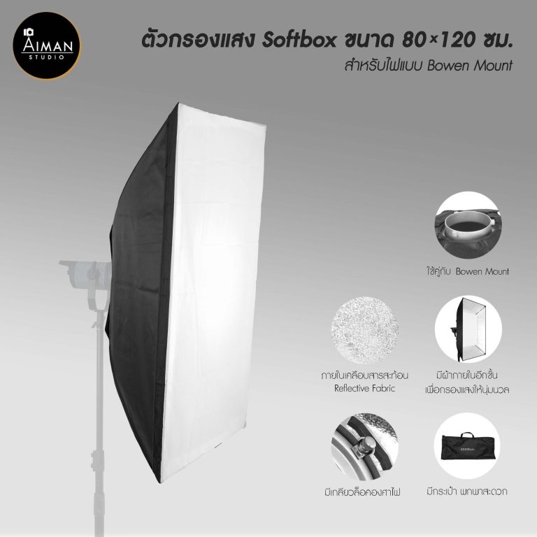 ตัวกรองแสง Quad Softbox ขนาด 80x120 ซม. - Aiman Studio